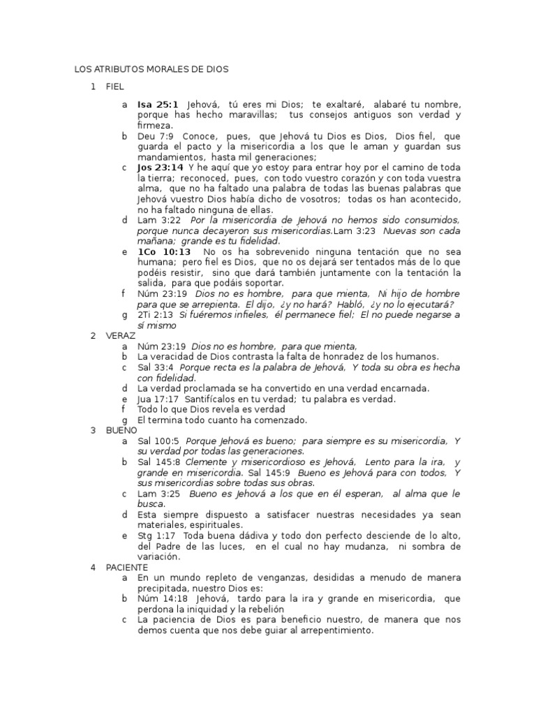 Los Atributos Morales de Dios | PDF | Pecado | Salvación