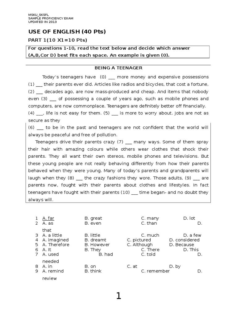 Sample b2 Exam Paper 2 | PDF | Pet