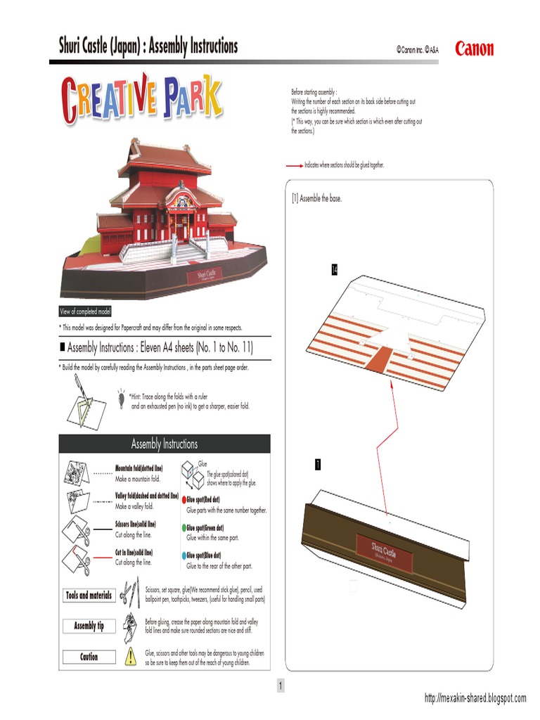 Shuri Castle (1) Instructions | Download Free PDF | Crafts