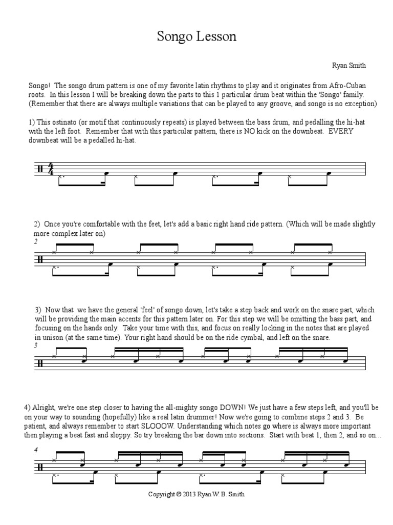 Songo Lesson | PDF | Rhythm And Meter | Drumming