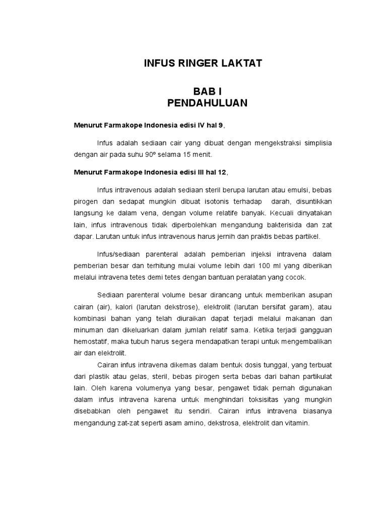 Infus Ringer Laktat | PDF