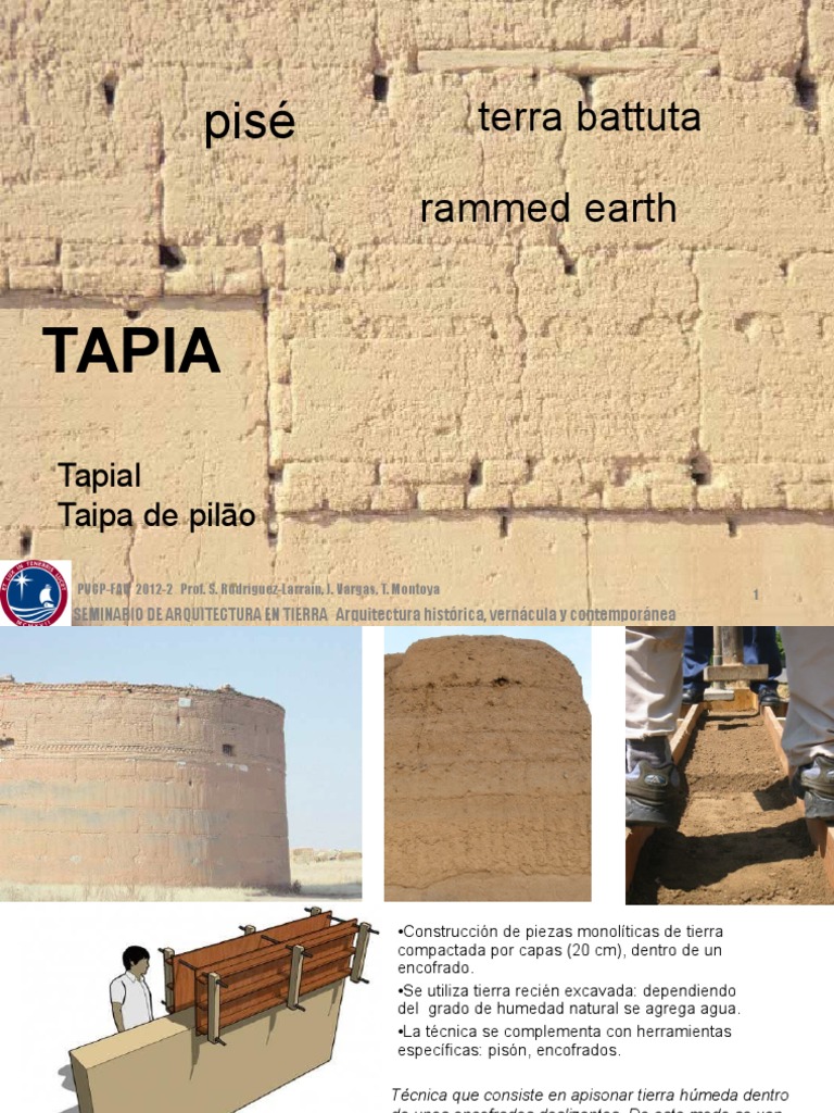 Tapia Adobe Apisonada | PDF | El hombre hace Materiales | Albañilería