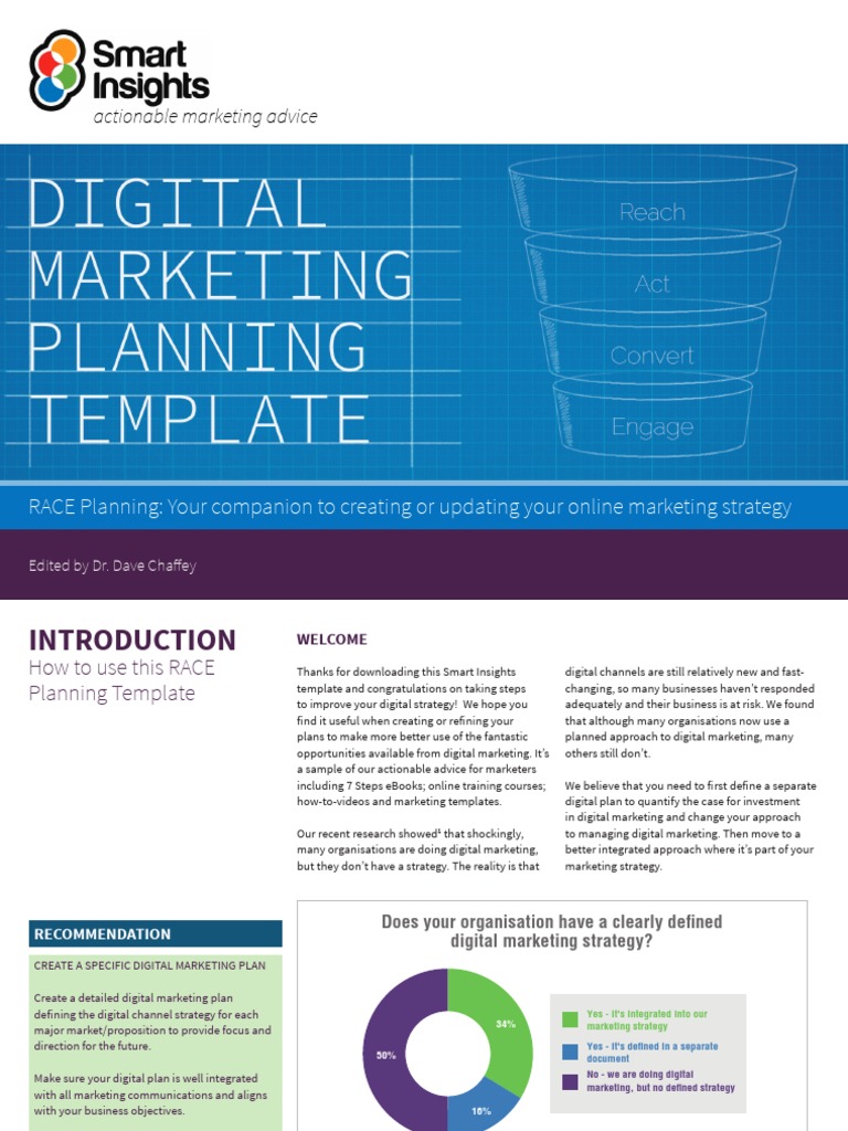 Digital Marketing Plan Template Smart Insights | Digital Marketing ...