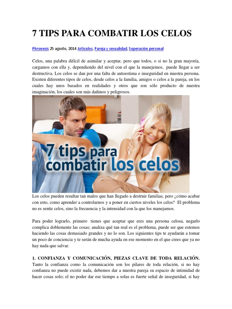 7 Tips para Combatir Los Celos | PDF | Autoestima | Amor