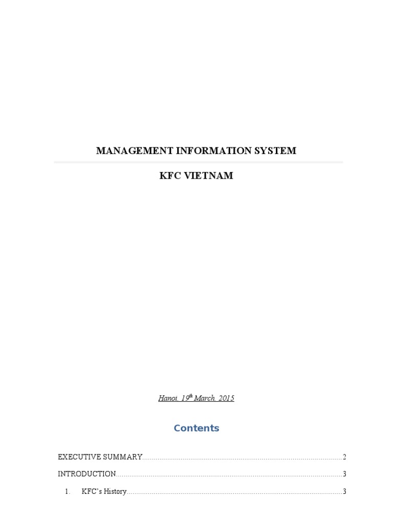 Management System KFC Vietnam | PDF | Point Of Sale | Decision Support ...