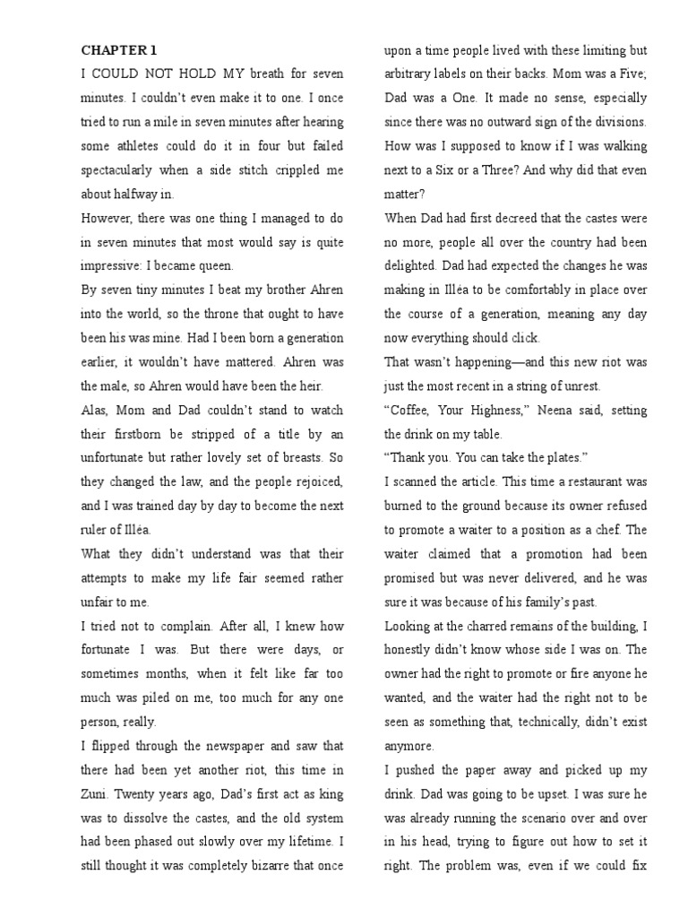 The Heir Chapters 1 To 4 Kiera Cass | PDF | Poetry