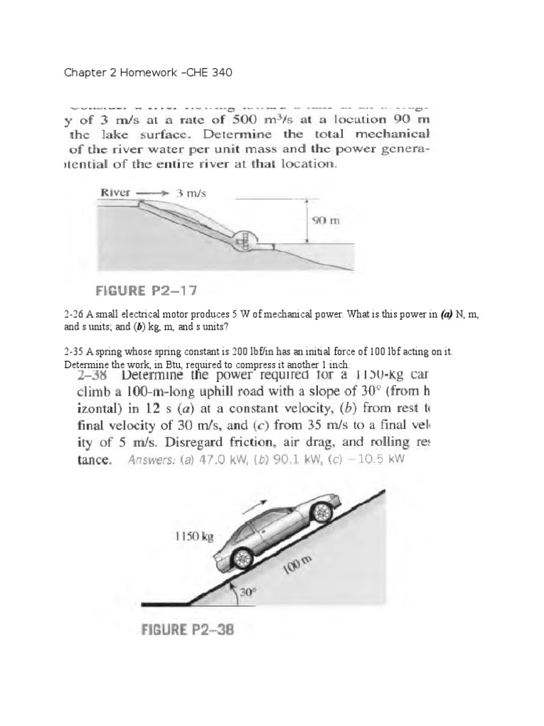 Chapter 2 Homework | PDF | Engines | Power (Physics)