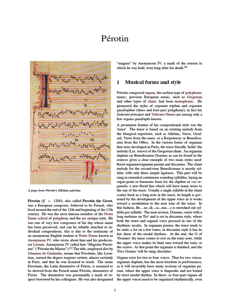 Pérotin.pdf | PDF | Classical And Art Music Traditions | Musical ...