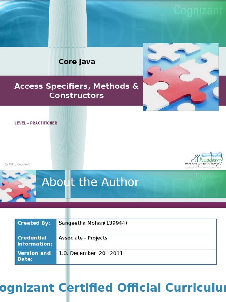 AccessSpecifiers Methods Constructors (Ppt3) | PDF | Constructor (Object Oriented Programming ...
