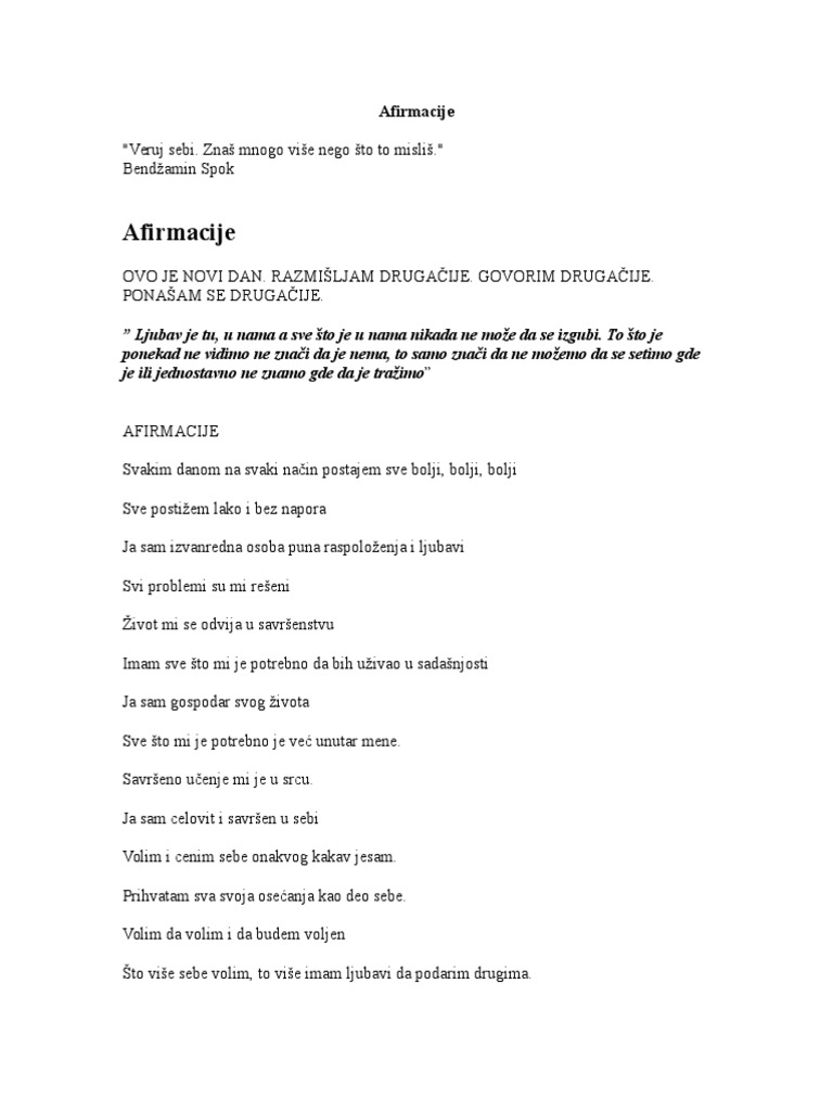 Afirmacije | PDF