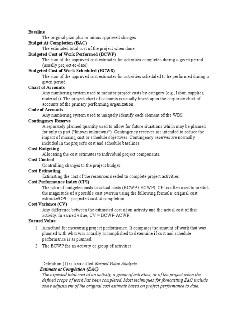 Estimate at Completion (EAC) | PDF | Cost Accounting | Internal Rate Of ...