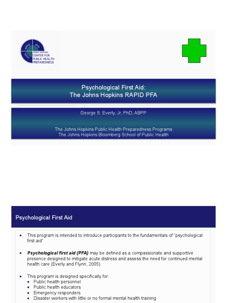 Psychological First Aid | PDF | Psychology | Mental Health