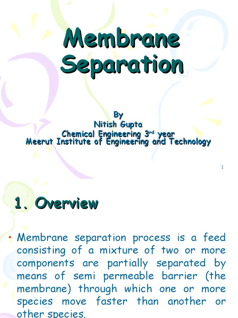 Membrane Separation | PDF | Membrane | Membrane Technology