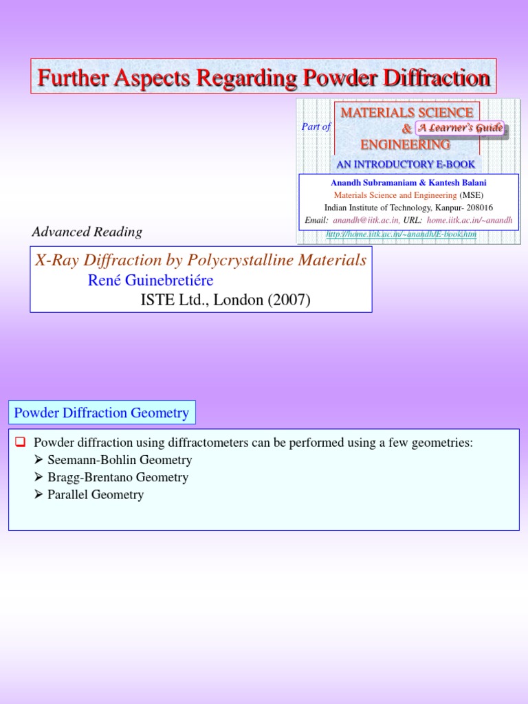XRD Powder Diffraction | PDF | Technology & Engineering