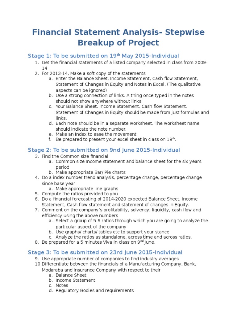 FSA Project Spring15 | PDF | Financial Statement | Balance Sheet