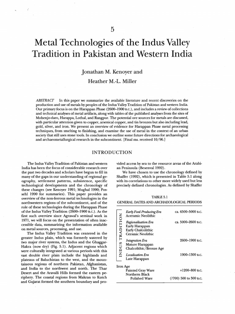 Kenoyer, Jonathan M. & Heather ML Miller, Metal technologies of the ...