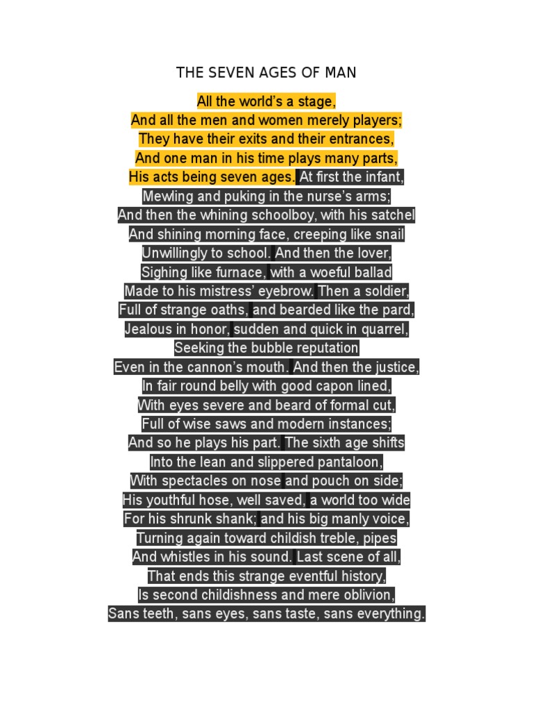 The Seven Ages of Man | PDF