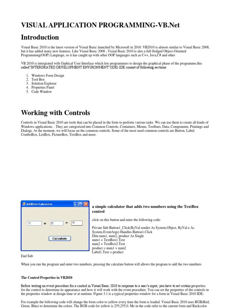 VB Note For Students | PDF | Inheritance (Object Oriented Programming ...