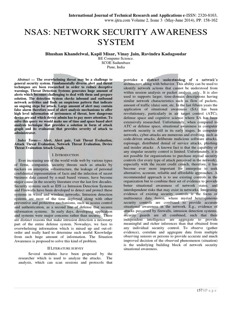 Nsas: Network Security Awareness System: Bhushan Khandelwal, Kapil ...