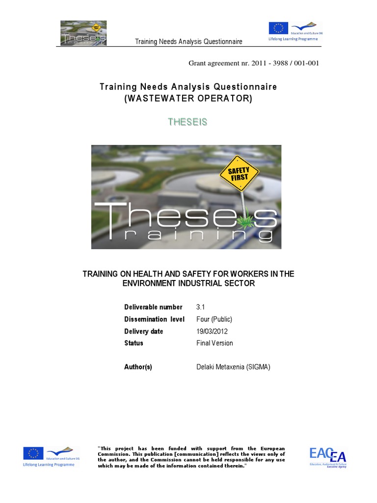 Training Needs Analysis Questionnaire PDF | PDF | Occupational Safety ...