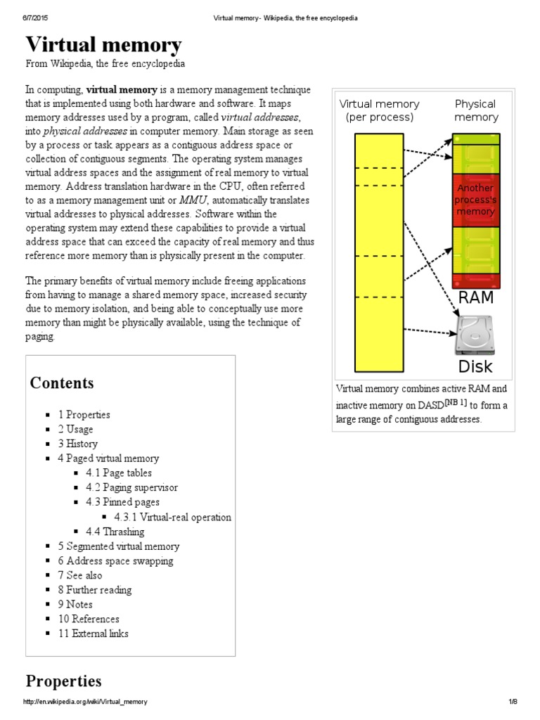 Virtual Memory - Wikipedia, The Free Encyclopedia | PDF | Computer Data ...