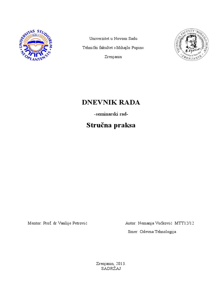 Dnevnik Prakse | PDF