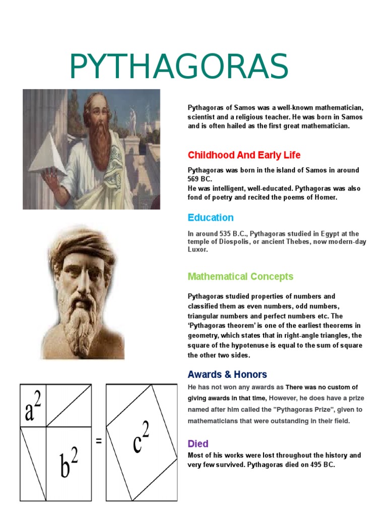 Pythagoras: Mathematician's Legacy | PDF