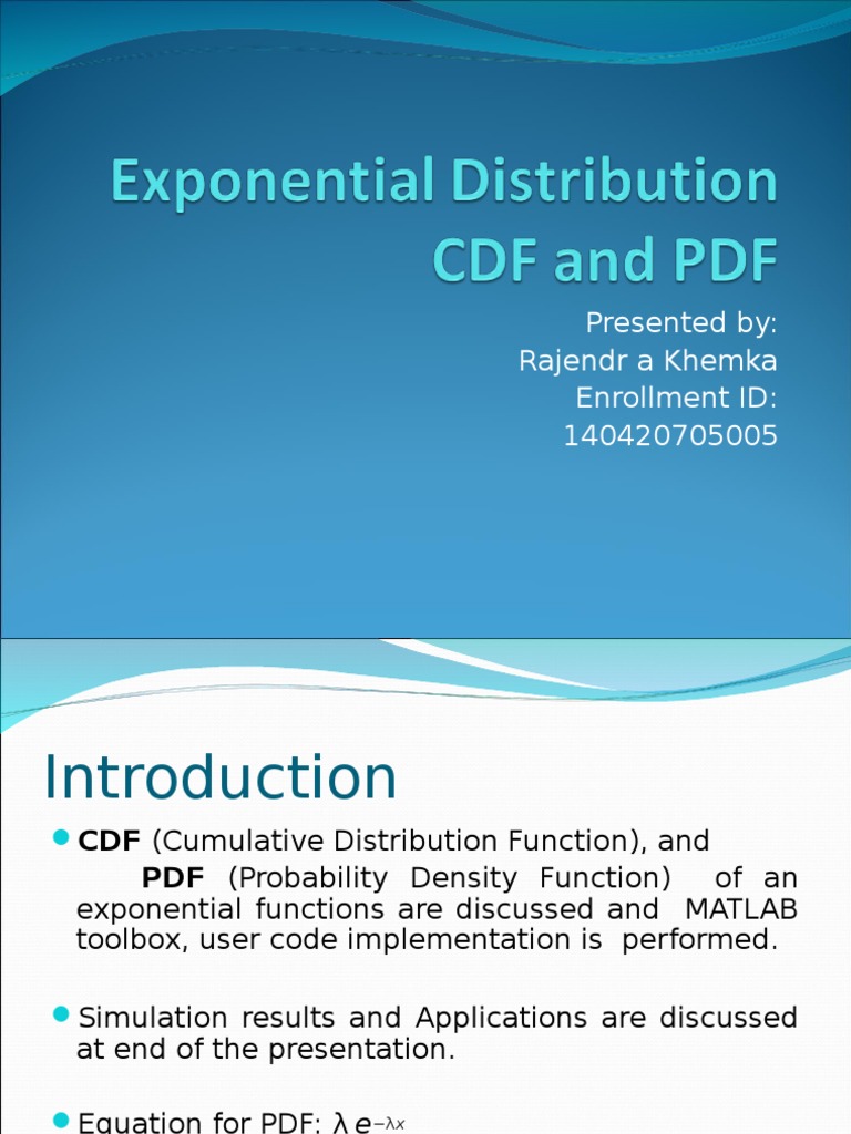 Exponential Distribution | PDF | Probability Distribution | Probability ...