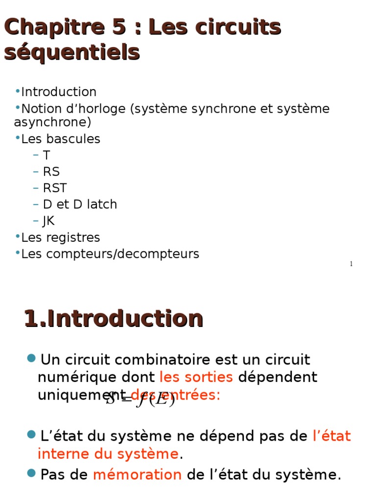 ch5 Circuitssequentiels | PDF | Mémoire informatique | Circuit électronique
