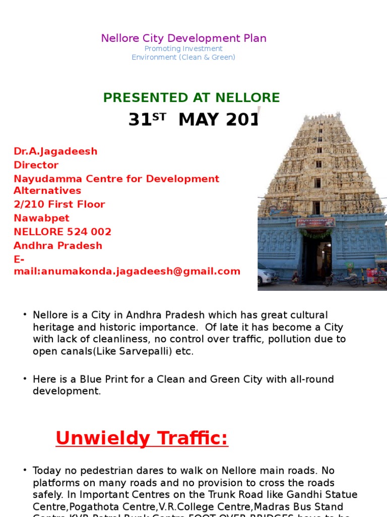 Nellore City DVP Plan 31 May 2015 (1) Presented at NELLORE Next | PDF | Nature | Energy And Resource