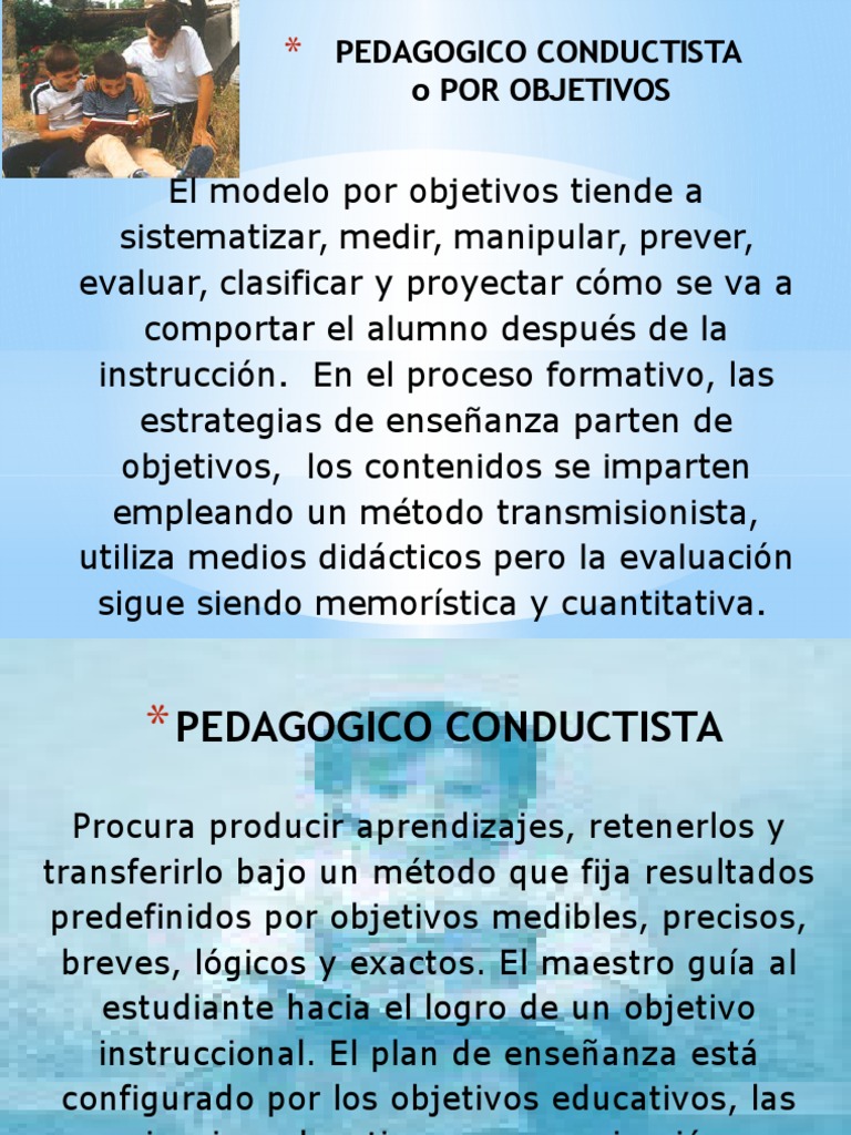 Modelo Pedagogico Conductista o Por Objetivos | PDF | Evaluación ...