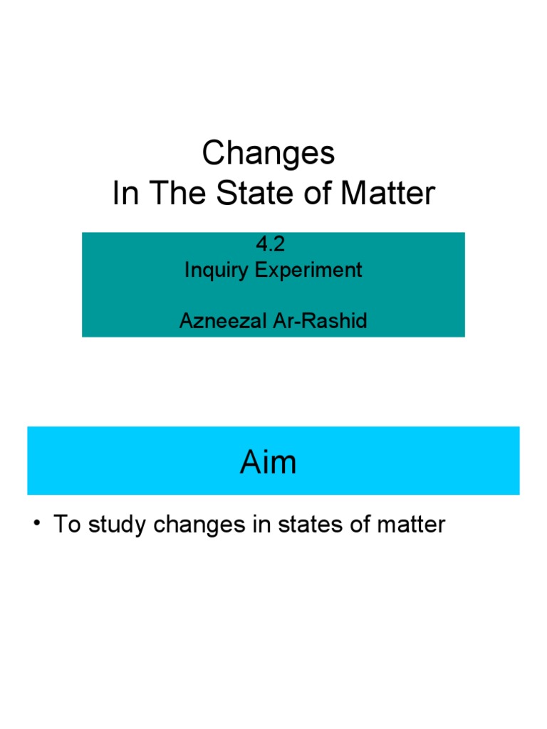 Changes in States of Matter Experiment | PDF