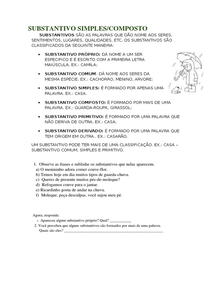 Substantivo Simples e Composto | PDF