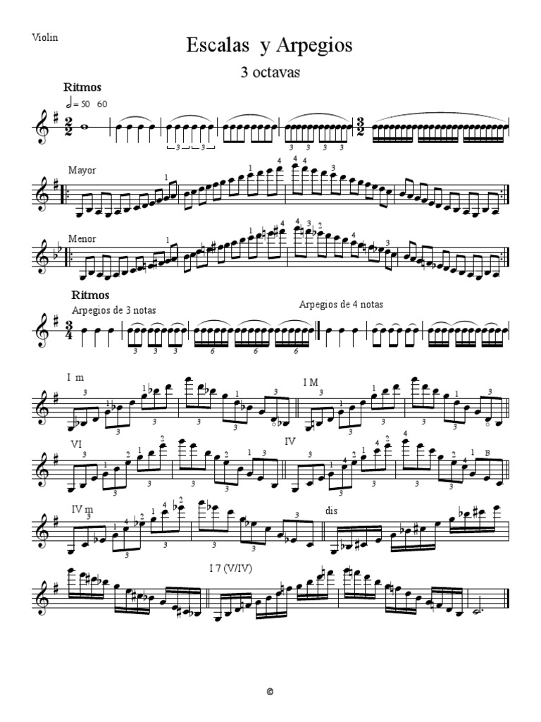 Escala y Arpegios Sol - Violin