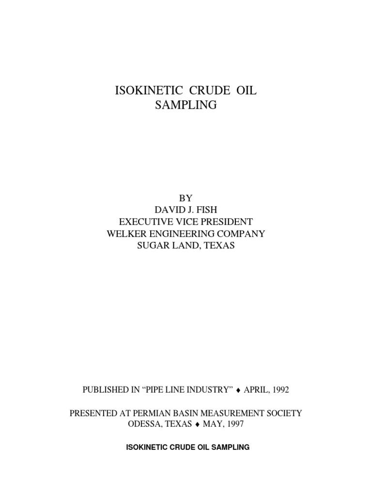 Isokinetic Sampling | PDF | Pipeline Transport | Pump