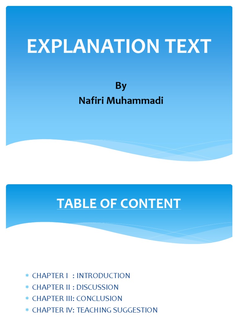 Explanation Text | PDF | Subject (Grammar) | Causality