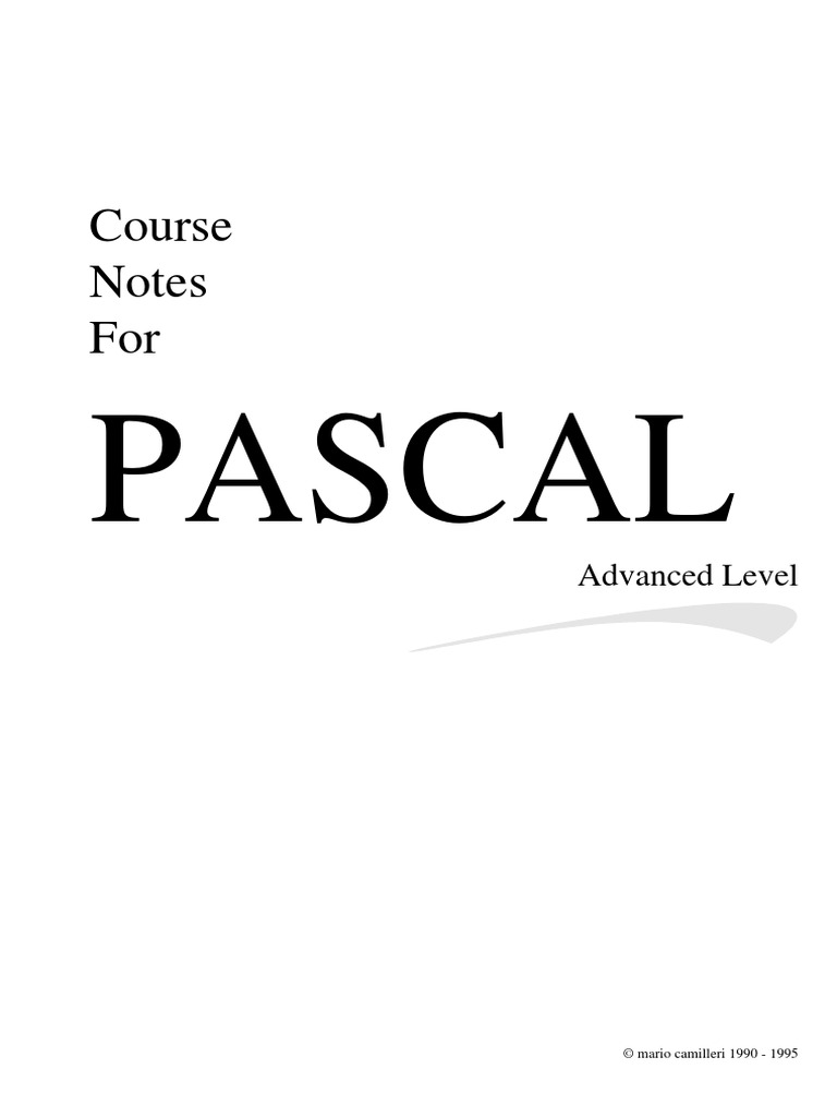 Course Notes For PASCAL - University of Malta | PDF | Subroutine ...