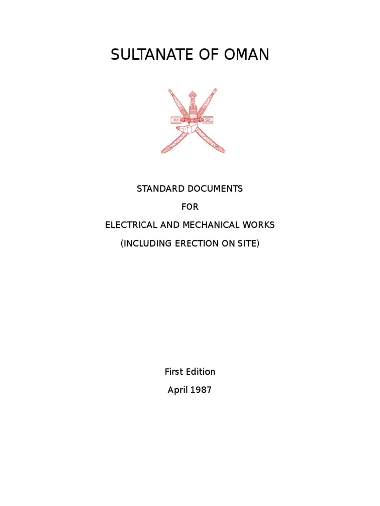 Standard Documents For Electrical and Mechanical Works | PDF ...