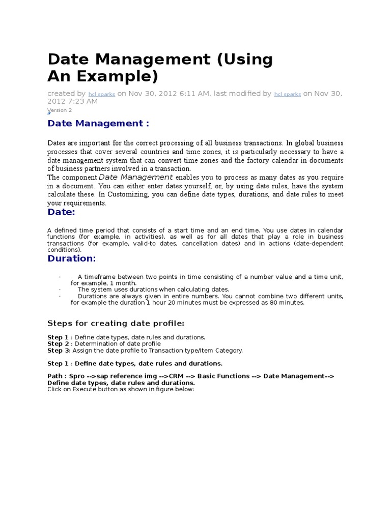 Date Management System Overview | PDF | Customer Relationship ...