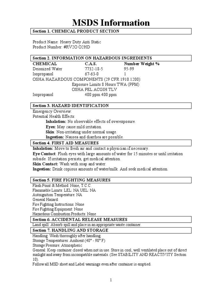 ASL - Heavy Duty Staticide | PDF | Resource Conservation And Recovery ...