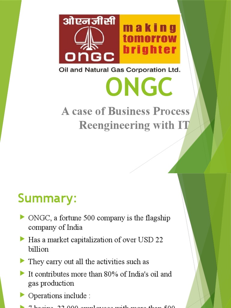 Business Process Re Engineering At Ongc Pdf Business Process Sap Se
