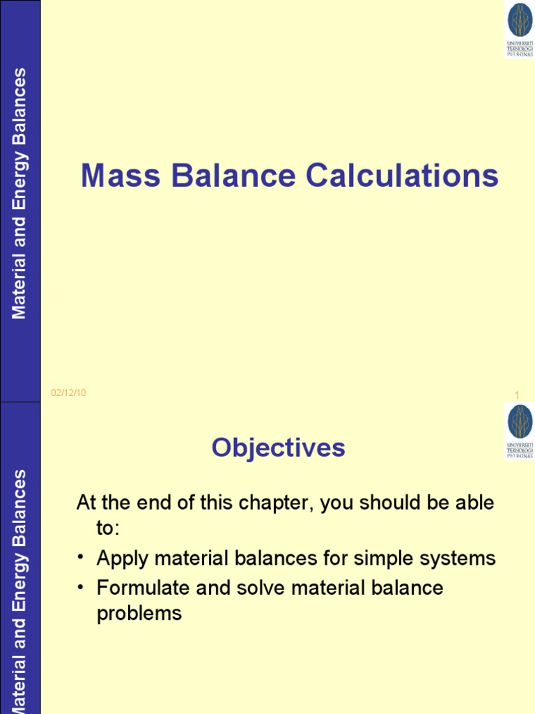 L8-9 Material Balances | PDF | Toluene | Equations