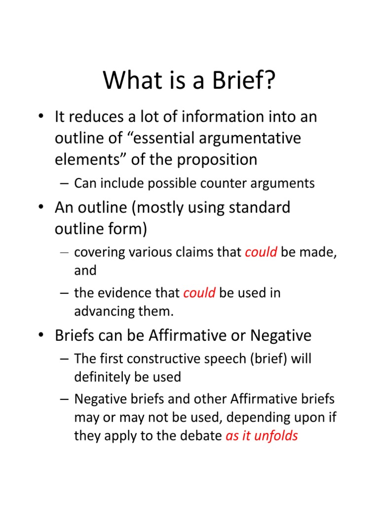 What Is A Brief? What Is A Brief? | PDF | Argument | Logic