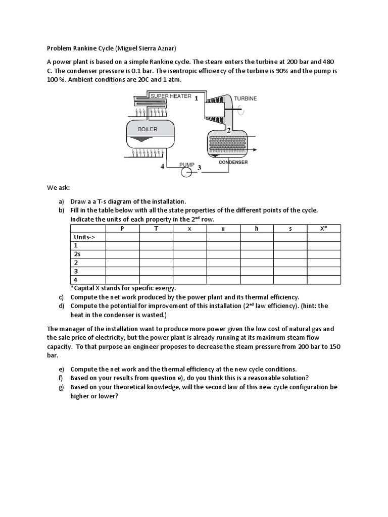 Problem Rankine Cycle | PDF | Continuum Mechanics | Building Engineering