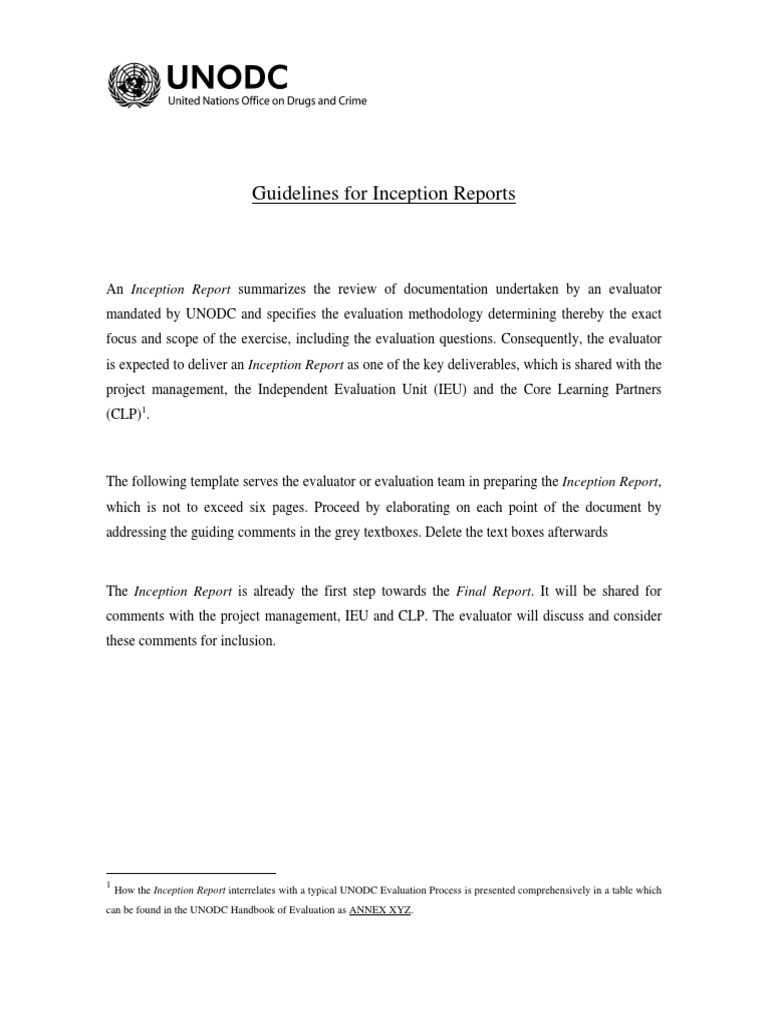 Annex 1 Guidelines Inception Report | PDF | Sampling (Statistics ...