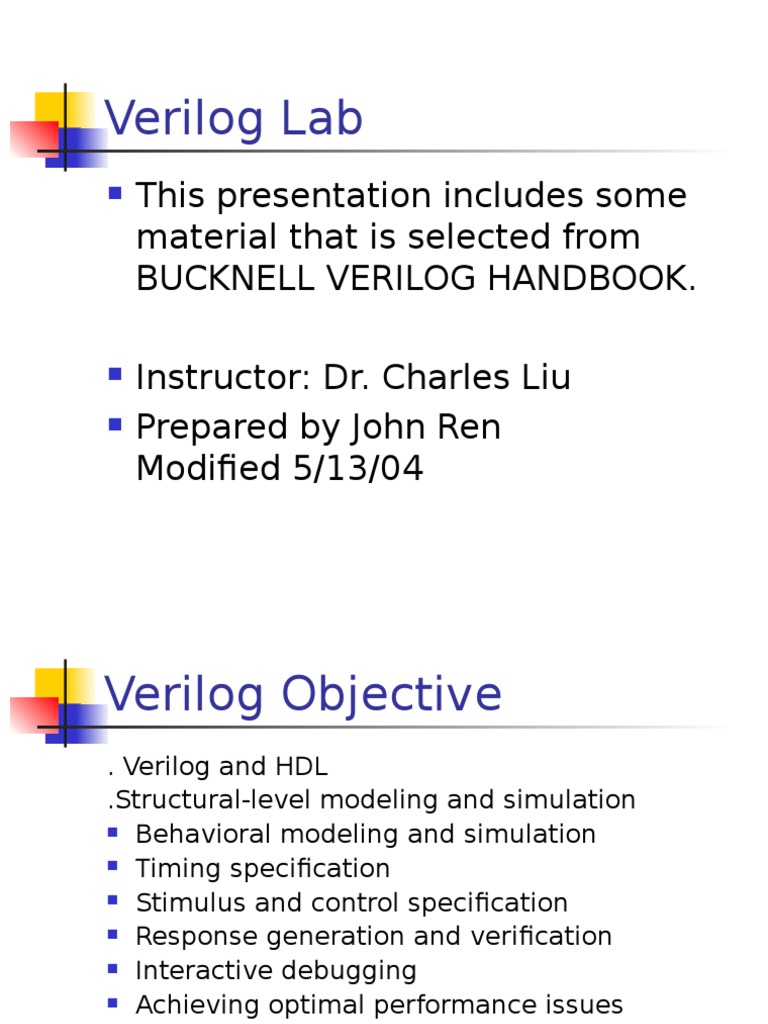 Verilog Tutorial | PDF