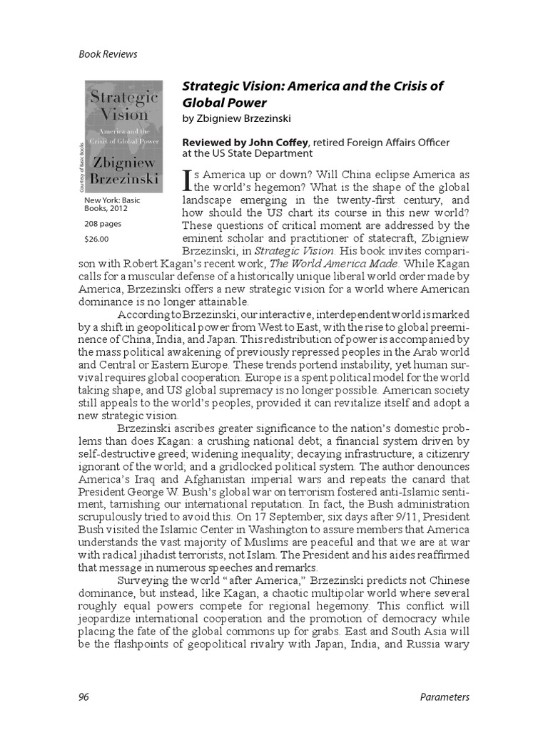 Brzezinski's Strategic Vision Reviewed | PDF | Politics