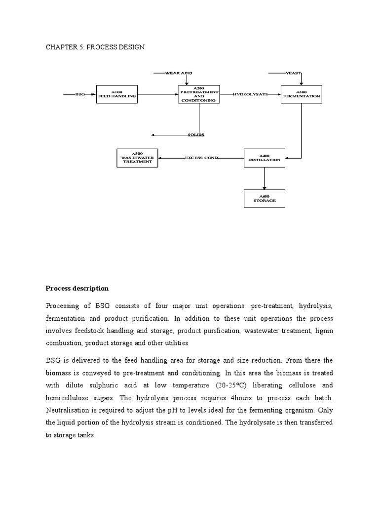 Process Design and Mass/Energy Balances for BSG Ethanol Production ...