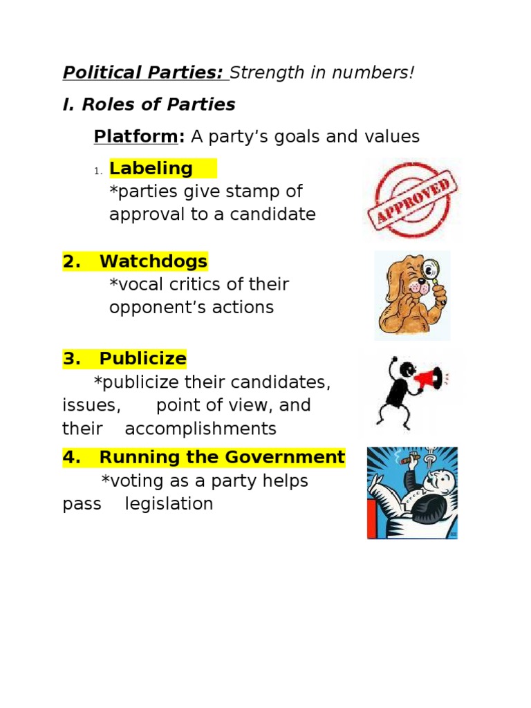 Political Party Functions Explained | PDF