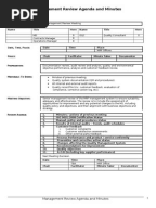 Management Review Agenda and Minutes | Iso 9000